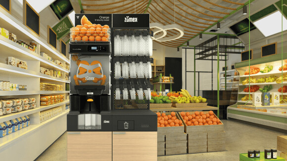 What kind of juicing machines are used in supermarkets?